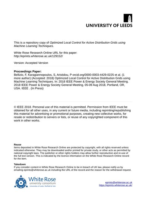Pdf Optimized Local Control For Active Distribution Grids Using Machine Learning Techniques