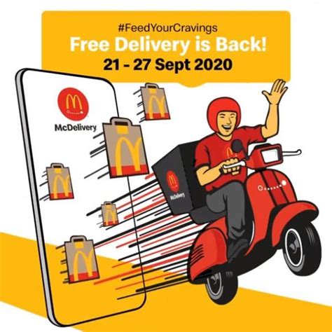 Mcdonalds Mcdelivery Free Delivery Promotion From 21 September 2020