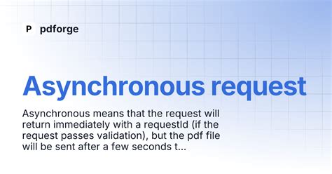 Asynchronous Request Pdforge