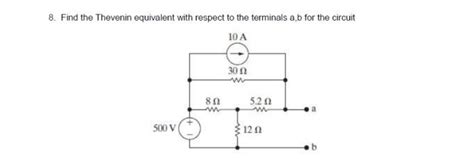 Solved Find The Thevenin Equivalent With Respect To The Chegg Com