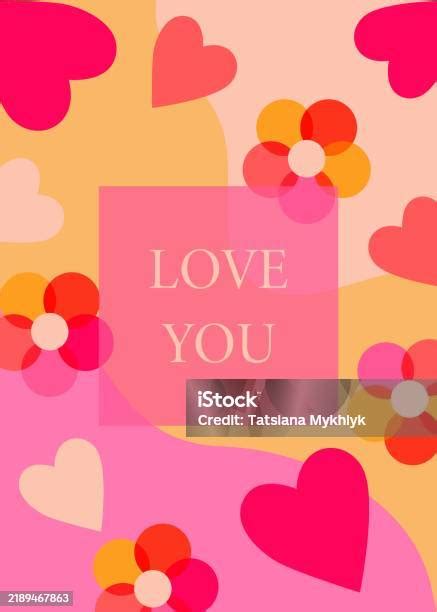 꽃과 하트가 있는 축제 발렌타인 데이 카드 포스터 초대장 축하 인사말 카드 엽서 표지에 대 한 벡터 일러스트 레이 션 2월에 대한 스톡 벡터 아트 및 기타 이미지 Istock