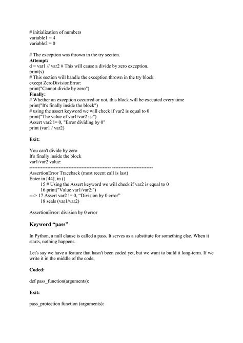 Python Keywords Docx