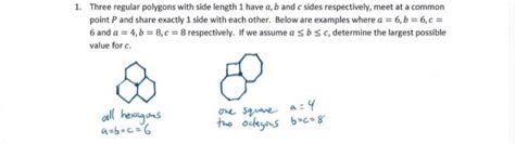 solved 1 three regular polygons with side length 1 have a b