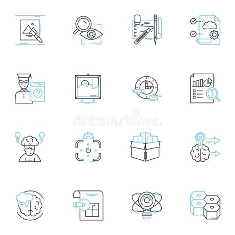 graphic development linear icons set vector typography layout logo