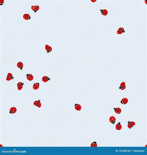 Ladybug Seamless Pattern Texture Stock Vector Illustration Of