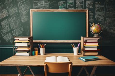 Premium Ai Image Empty Frame Within Classroom Setting