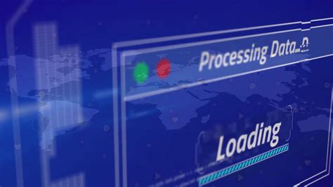 Premium Stock Video Animation Of Data Loading And Processing Text Over Screen And World Map