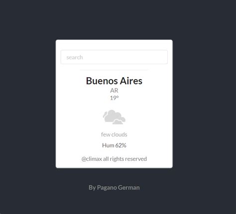 GitHub GermanPagano Climax Weather App React Weather Widget React