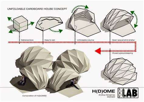 Cardboard Shelters Origami Architecture Paper Model Architecture