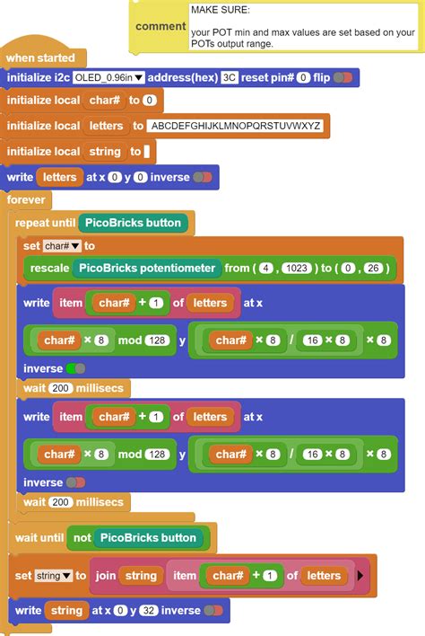Put Text On The Oled With The Potentiometer And Button — Robotistan