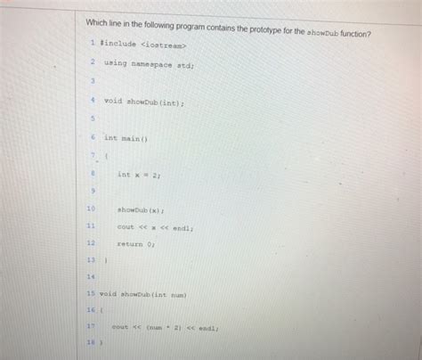 Solved Which Line In The Following Program Contains The