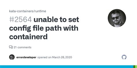 Unable To Set Config File Path With Containerd Issue Kata Containers Runtime GitHub