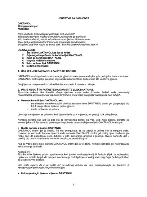 Daktanol Oralni Gel Pil Pn 4019 05 Pdf