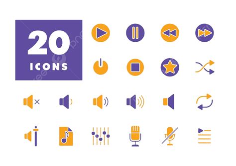 Multimedia User Interface Vector Glyph Icons Set Previous Off Note