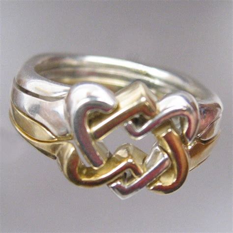 Celtic Hearts Puzzle Ring Etsy