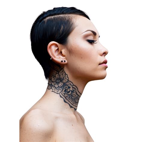 Download Female Neck Tattoo Styles Png Otb16