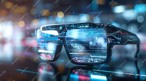 Futuristic Smart Glasses Displaying Digital Data And Information Premium Ai Generated Image