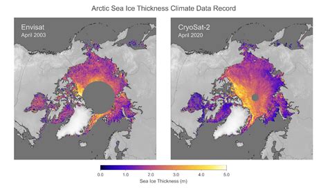 Sea Ice Thickness Monthly Gridded Data For The Arctic From 2002 To Present Derived From