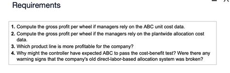 solved data tablerequirements 1 compute the gross profit