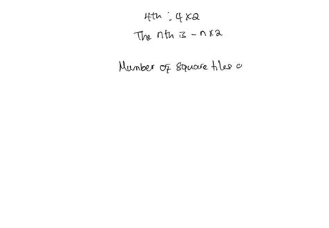 solved determine the nth term formula for the number of square tiles