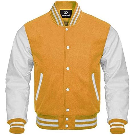 Baseball Letterman Varsity Jackets With Original Leather Sleeves And