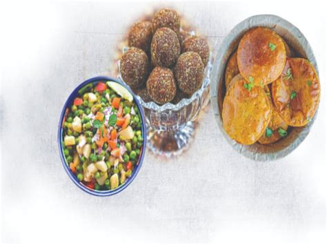 Traditional Recipe From Up How To Make Sweet Potato Puri Hare Matar Ki Ghughri Flaxseed Ladoo
