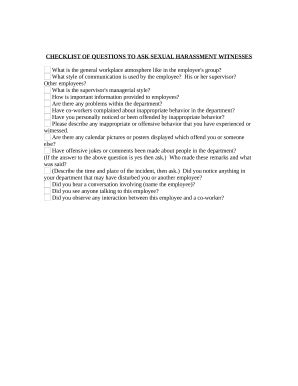 Sexual Workplace Doc Template PdfFiller