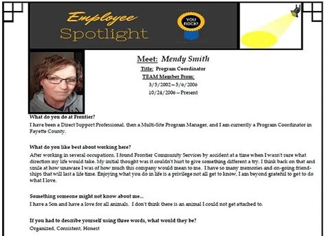 Employee Spotlight Mendy Smith Frontier Community Services