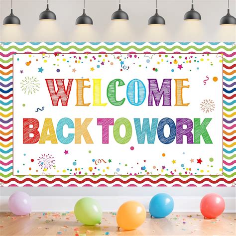 Welcome Back To Work Decorations Banner Office Colorful