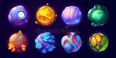 Space Ui Game Level Map With Planet And Galaxy Stock Vector