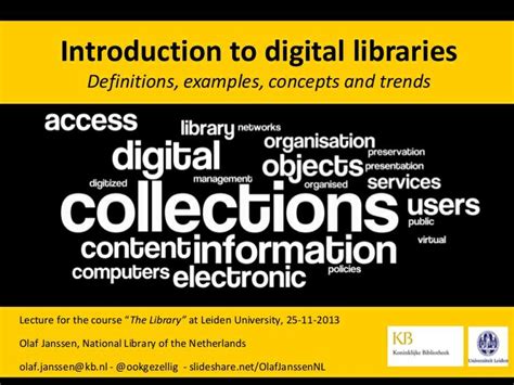 introduction to digital libraries definitions examples concepts and