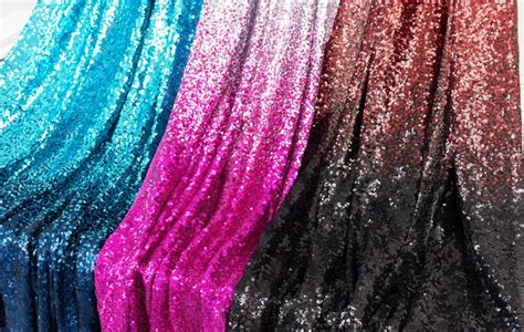 Vibrant Ombre Shiny 3mm Dense Sequin Glitter Fabric Oneyard