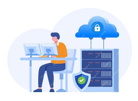 Premium Vector Cyber Security Data Protection Metaphors Set Database