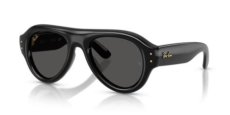 Aviator Puffer Sunglasses In Polished Black And Ultra Black 50 21