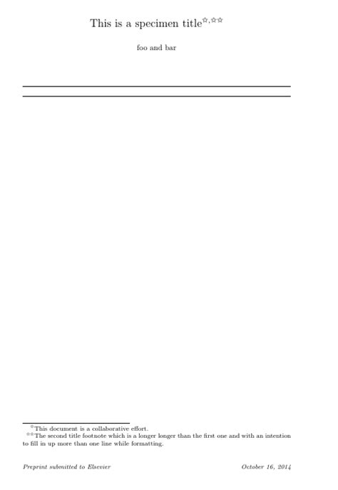 Elsarticle Modify Symbol Generated By Thanks Using Elsartcls Tex