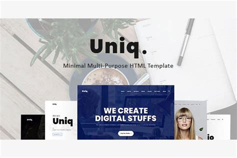 Купить Uniq Minimal Multipurpose Creative Html Template на сайте Atom365