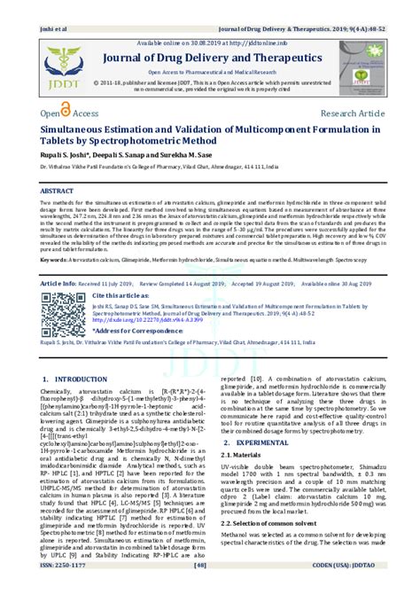 pdf simultaneous estimation and validation of multicomponent