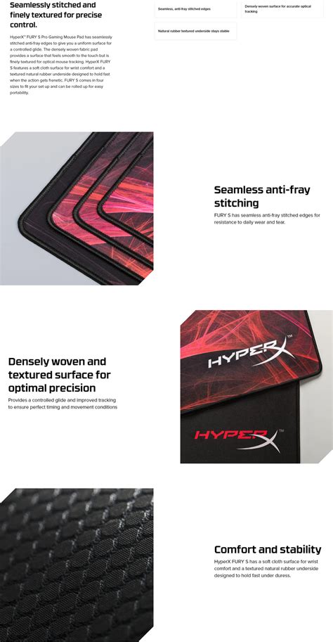 Hyperx Fury S Speed Edition Pro Gaming Mouse Pad Cloth Surface Optimized For Speed Stitched