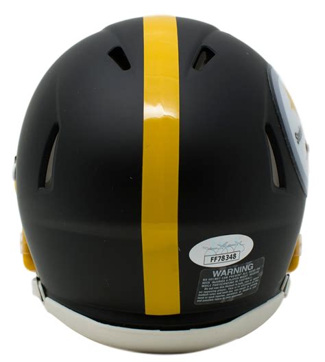Mason Rudolph Signed Steelers Matte Black Speed Mini Helmet Jsa Coa