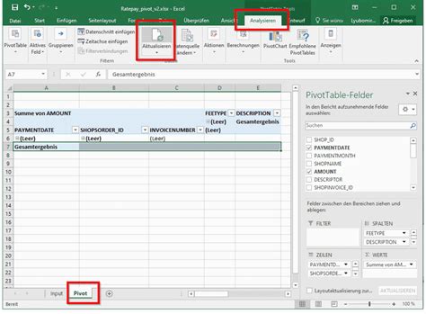How To Create Pivot Table From Csv Settlement Report Imported In Excel