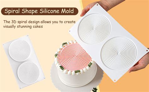 Nalaina Spiral Shape Silicone Mold 2 Holes 3d Cake Moulds Mousse Cake