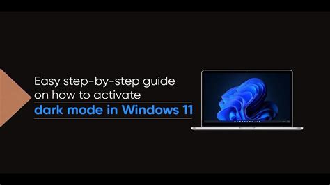 How To Enable Dark Mode Windows 11 Youtube