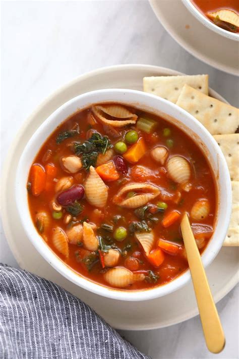 Classic Minestrone Soup Vegetarian Fit Foodie Finds