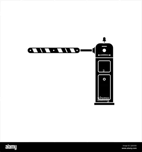 Boom Barrier Icon Pivoted Bar Pole Vector Art Illustration Stock