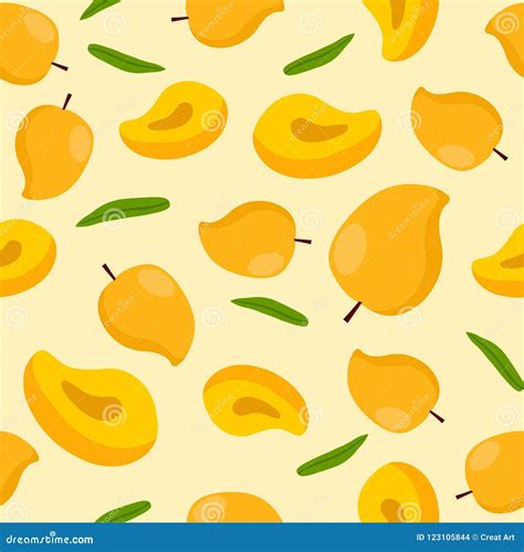 Mango Seamless Pattern Background Vector Stock Vector Illustration Of Fabric Tile