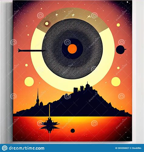 astronomer print design style generative ai stock illustration