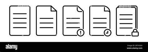 File Icon Set Outline Document Symbol Clipboard In Line Outline File Icon Linear Document