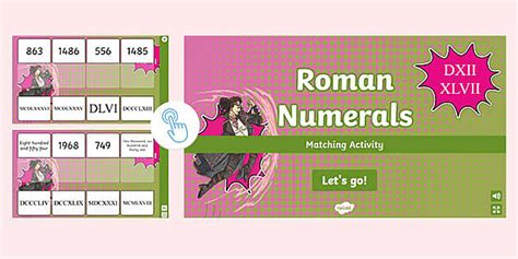 👉 Roman Numerals Game Maths Matching Ks2 Revision