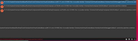 Cinemachine Stop Working Suddenly With Interal Error Unity Engine