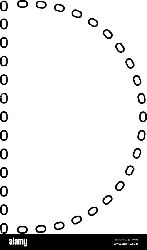 Tracing Alphabet Letter D Prewriting Dotted Line Element For Kindergarten Preschool And